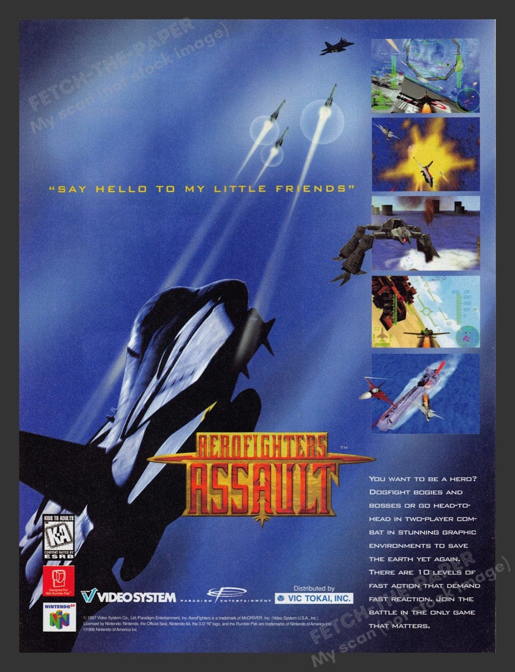 1997 Aerofighters Assault Video Game Print Advertisement — Fetch-the-Paper