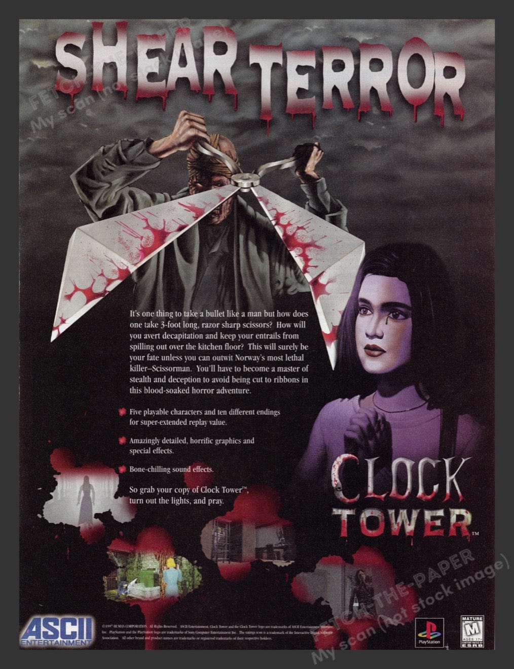 1997 Clock Tower Video Game Print Advertisement — Fetch-the-Paper