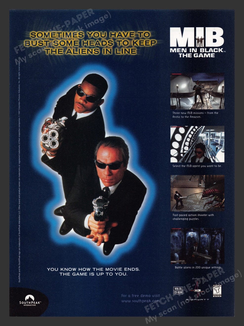 1997 MIB Men in Black Video Game Print Advertisement — Fetch-the-Paper