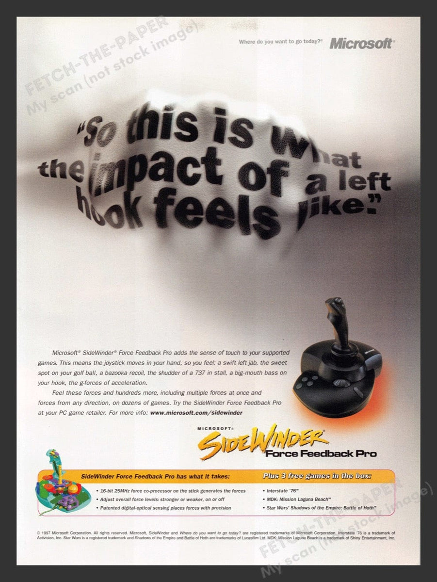 1997 Side Winder Force Feedback Pro Video Game Print Advertisement ...