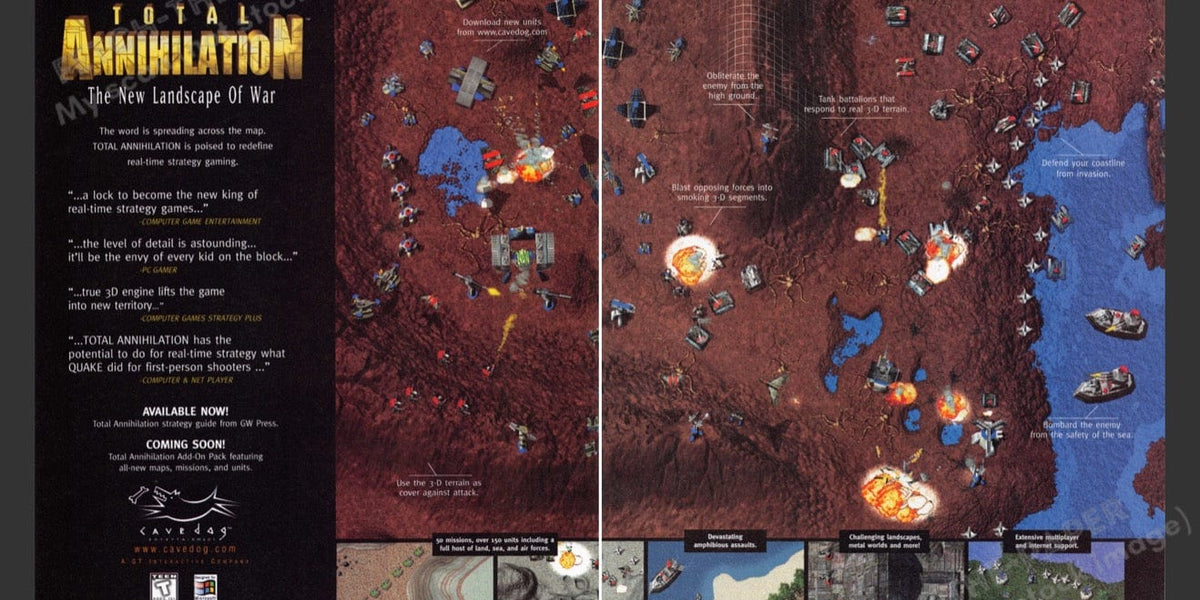 1997 Total Annihilation New Landscape of War Video Game Print Advertis ...