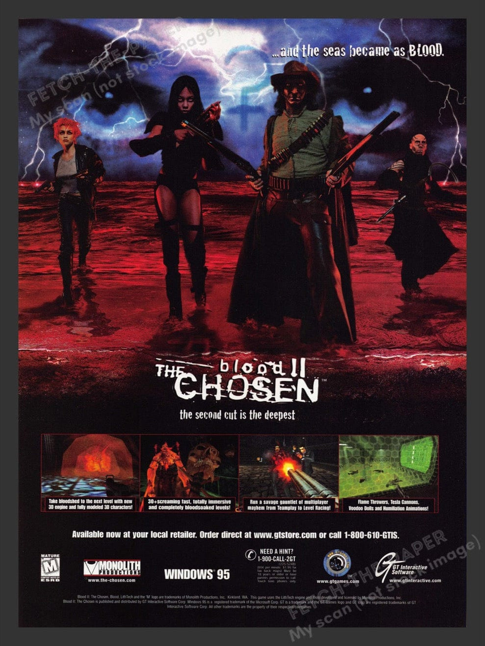 1998 Blood II: The Chosen "Second cut is deepest" Video Game Print Adv — Fetch-the-Paper
