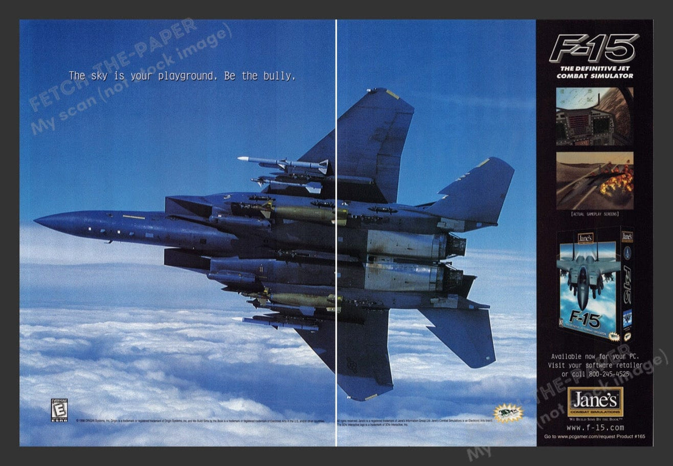 1998 F-15 Combat Simulator Video Game Print Advertisement — Fetch-the-Paper