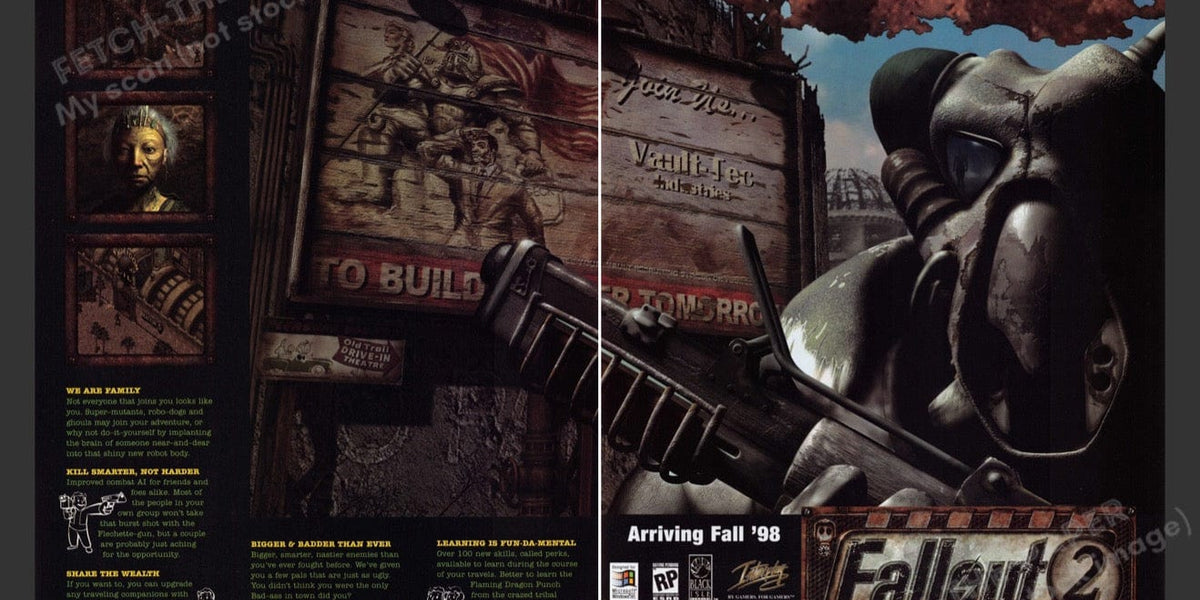 1998 Fallout 2 Video Game Print Advertisement (2 Pages) — Fetch-the-Paper