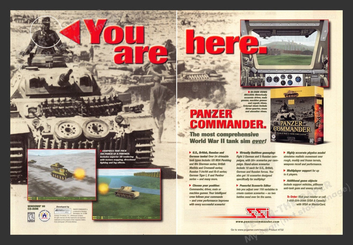 1998 Panzer Commander Video Game Print Advertisement (2 Pages) — Fetch-the-Paper