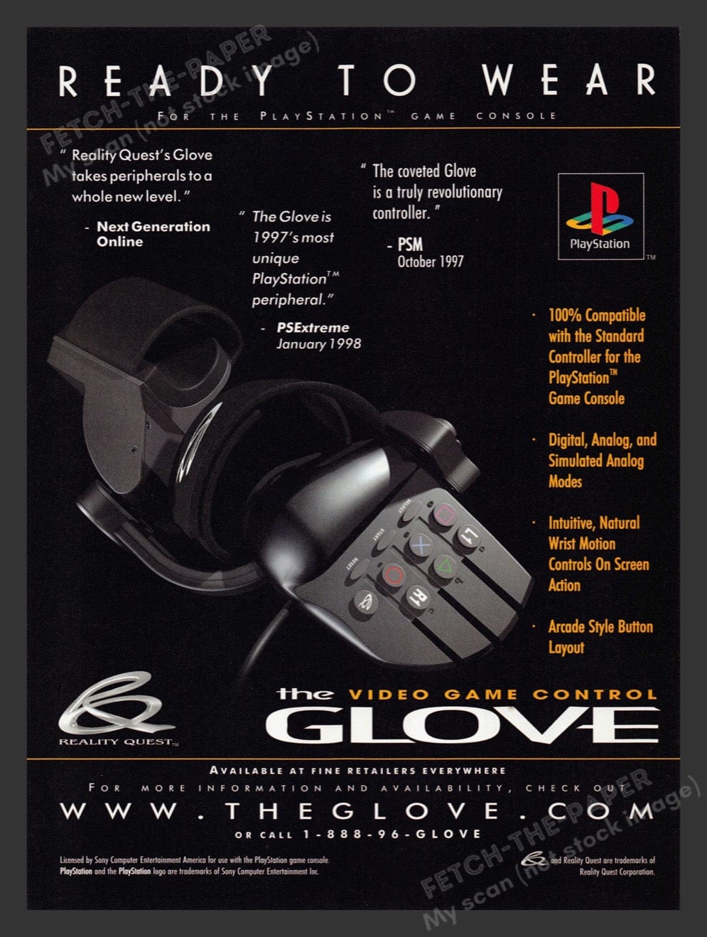 1998 Playstation Control Glove Video Game Print Advertisement — Fetch ...