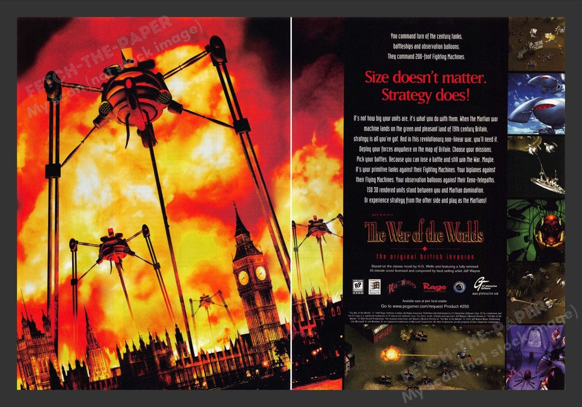 1998 The War of the Worlds Video Game Print Advertisement (2 Pages) — Fetch-the-Paper