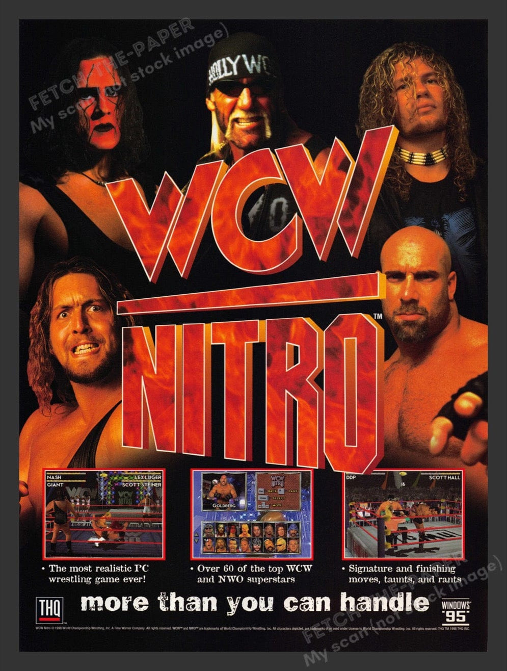 1998 WCW Nitro "More than you can handle" Video Game Print Advertiseme ...