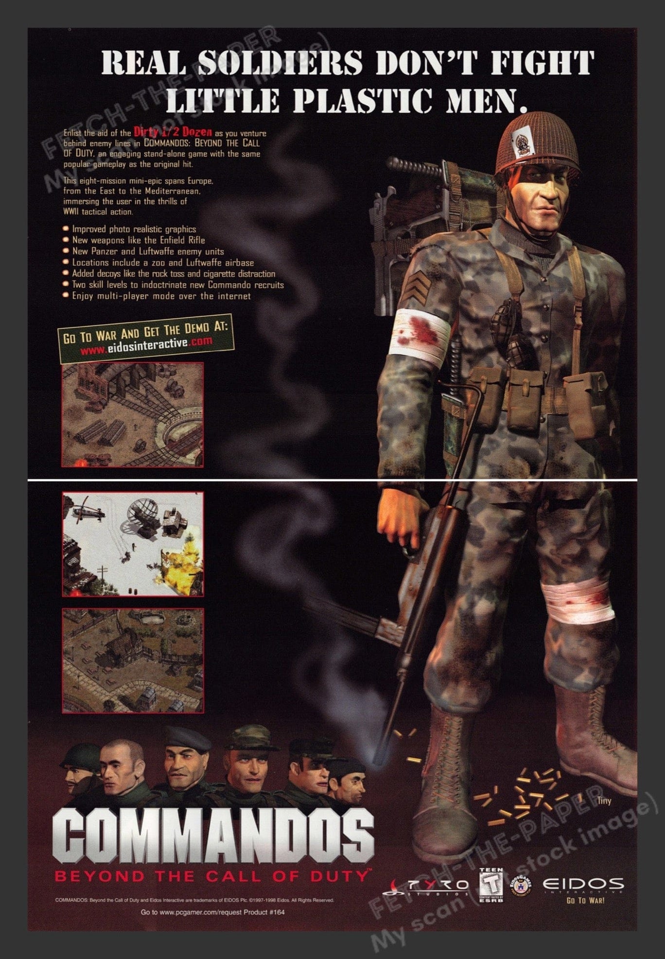 1999 Commandos: Beyond the Call of Duty Video Game Print Advertisement — Fetch-the-Paper