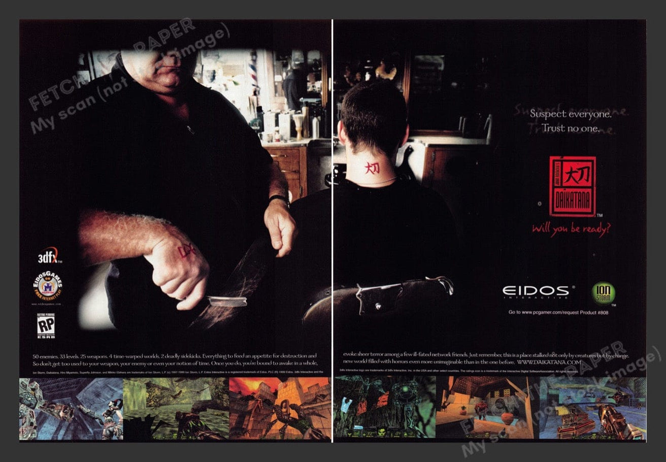 Daikatana "Will you be ready?" 1990s Video Game Print Ad (2 pages) 199 — Fetch-the-Paper