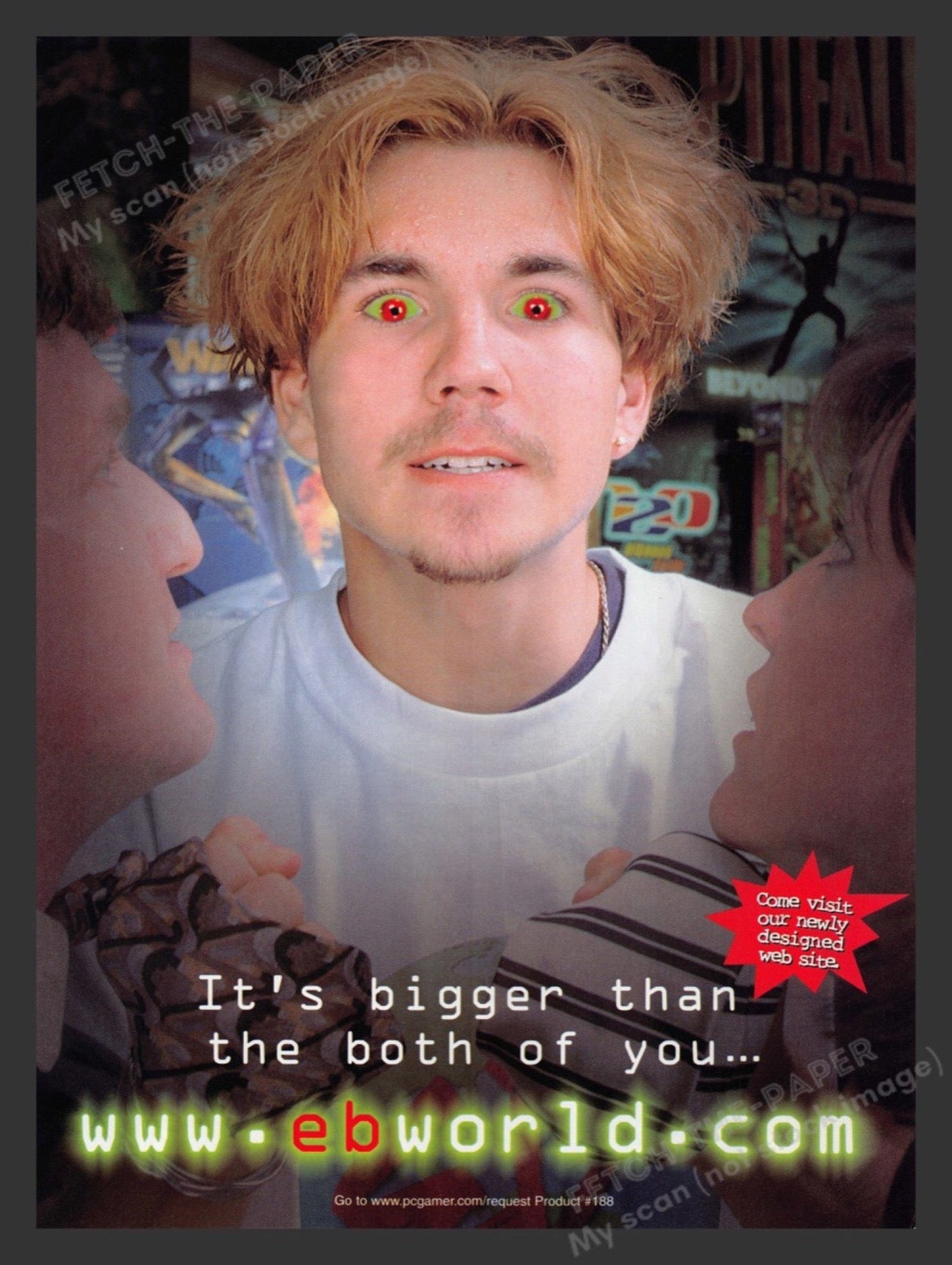 1999 EB World Red Eyes "It's bigger than you" Video Game Print Adverti — Fetch-the-Paper