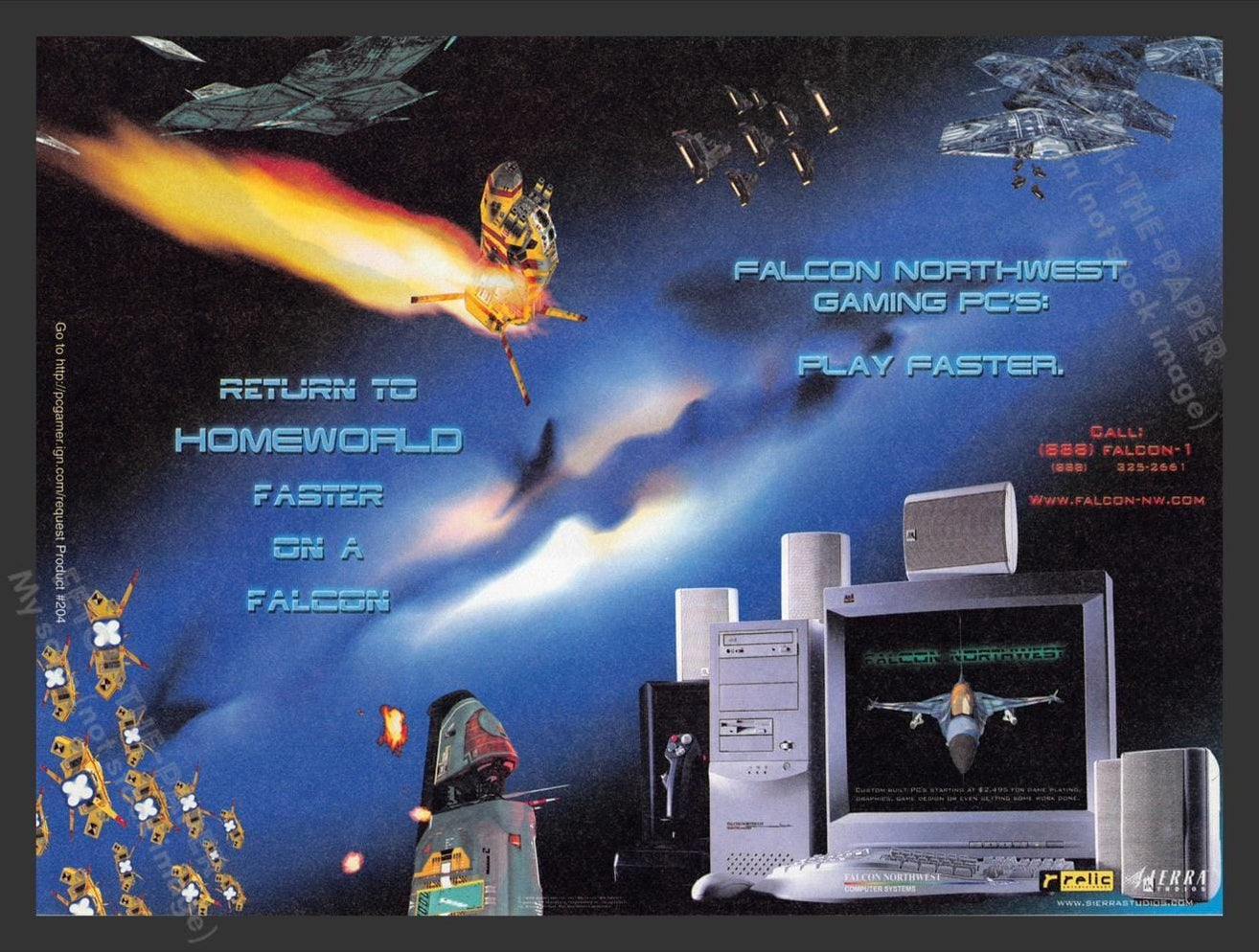 1999 Falcon Gaming PC & Homeworld Video Game Print Advertisement — Fetch-the-Paper