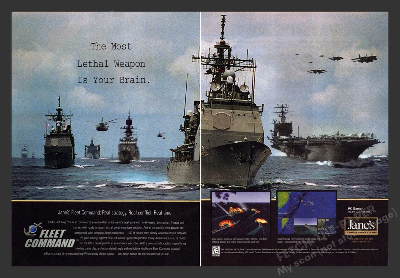 1999 Fleet Command Video Game Print Advertisement (2 pgs) — Fetch-the-Paper