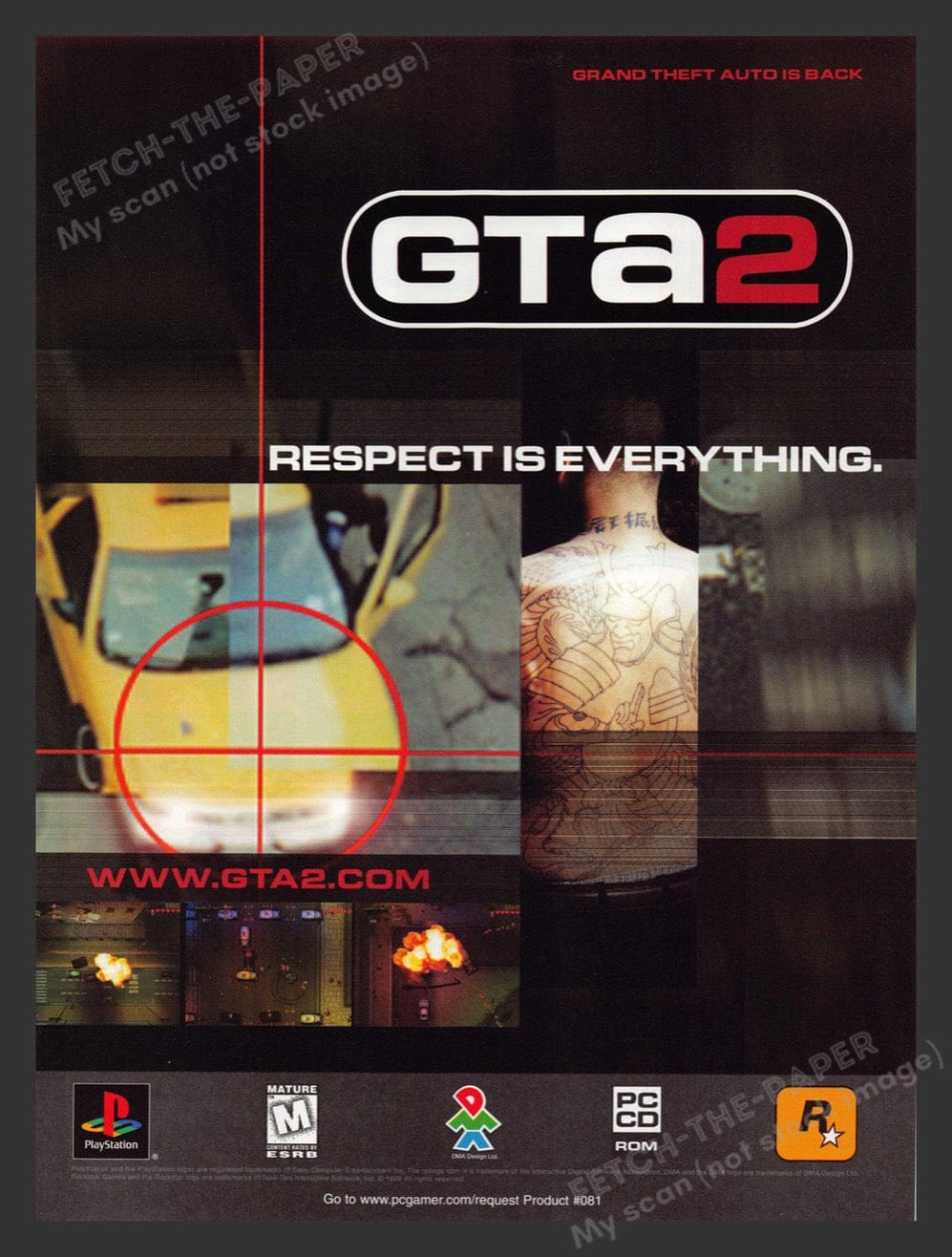 1999 GTA2 Grand Theft Auto Video Game Print Advertisement — Fetch-the-Paper