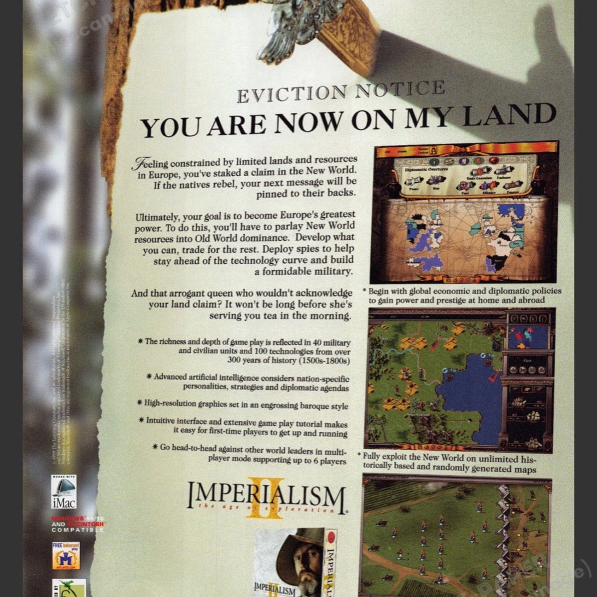 1999 Imperialism II: The Age of Exploration Video Game Print Advertise ...