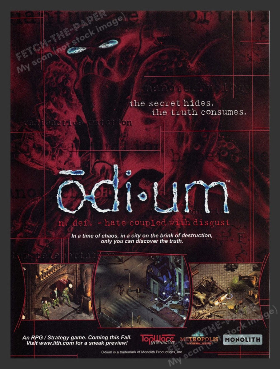 Odium 1990s Video Game Print Advertisement Ad 1999 — Fetch-the-Paper