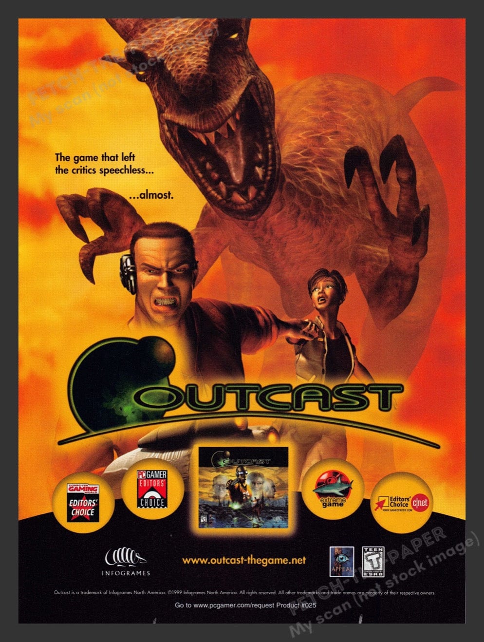1999 Outcast Alien World Video Game Print Advertisement — Fetch-the-Paper
