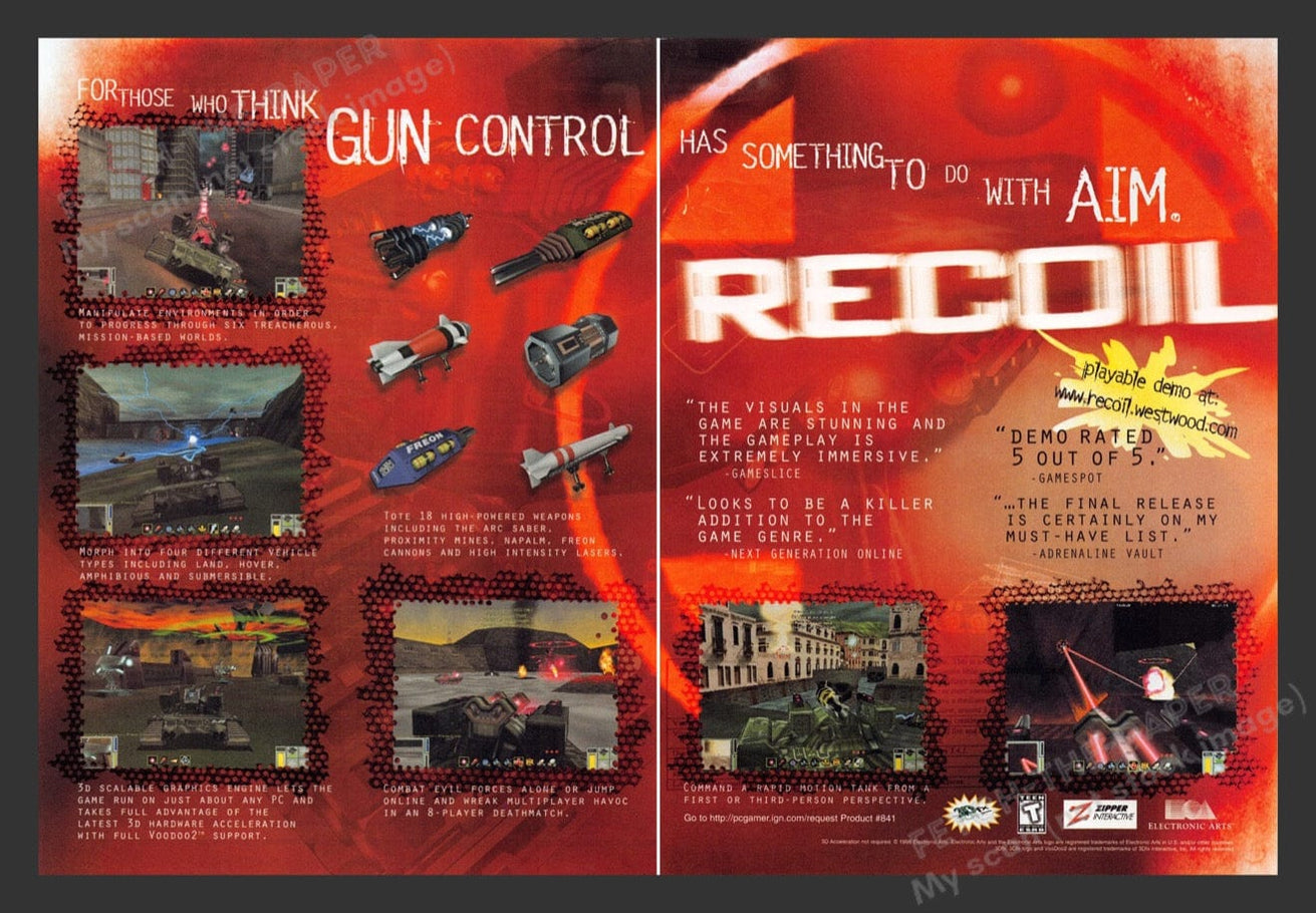 1999 Recoil Video Game Print Advertisement (2 pgs) — Fetch-the-Paper