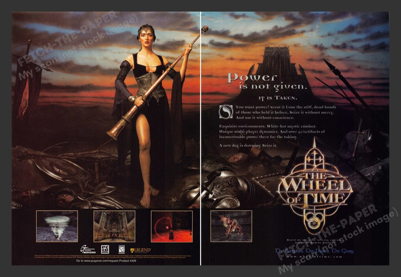 1999 The Wheel of Time Kingdom Video Game Print Advertisement (2 pgs) — Fetch-the-Paper