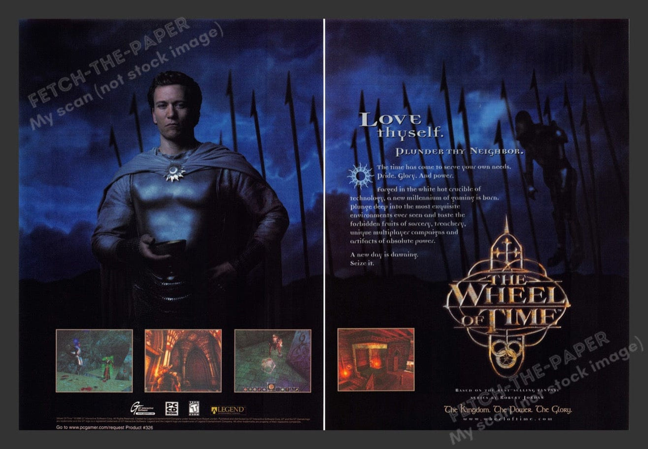The Wheel of Time 1990s Video Game Print Ad (2 pages) 1999 — Fetch-the-Paper