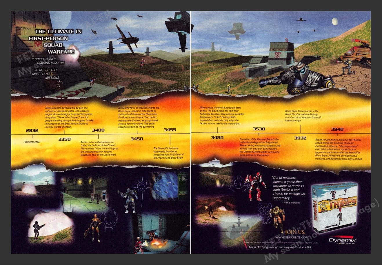 1999 Tribes Timeline Video Game Print Advertisement (2 pgs) — Fetch-the ...