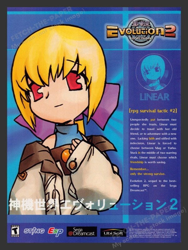 2000 Evolution 2 Linear RPG Survival Tactic #2 Video Game Print Advert ...