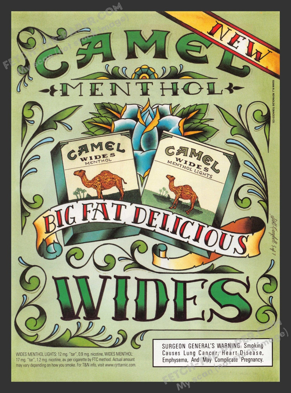 Camel Menthol Wides Cigarettes Green 2000s Print Ad Vintage — Fetch-the ...