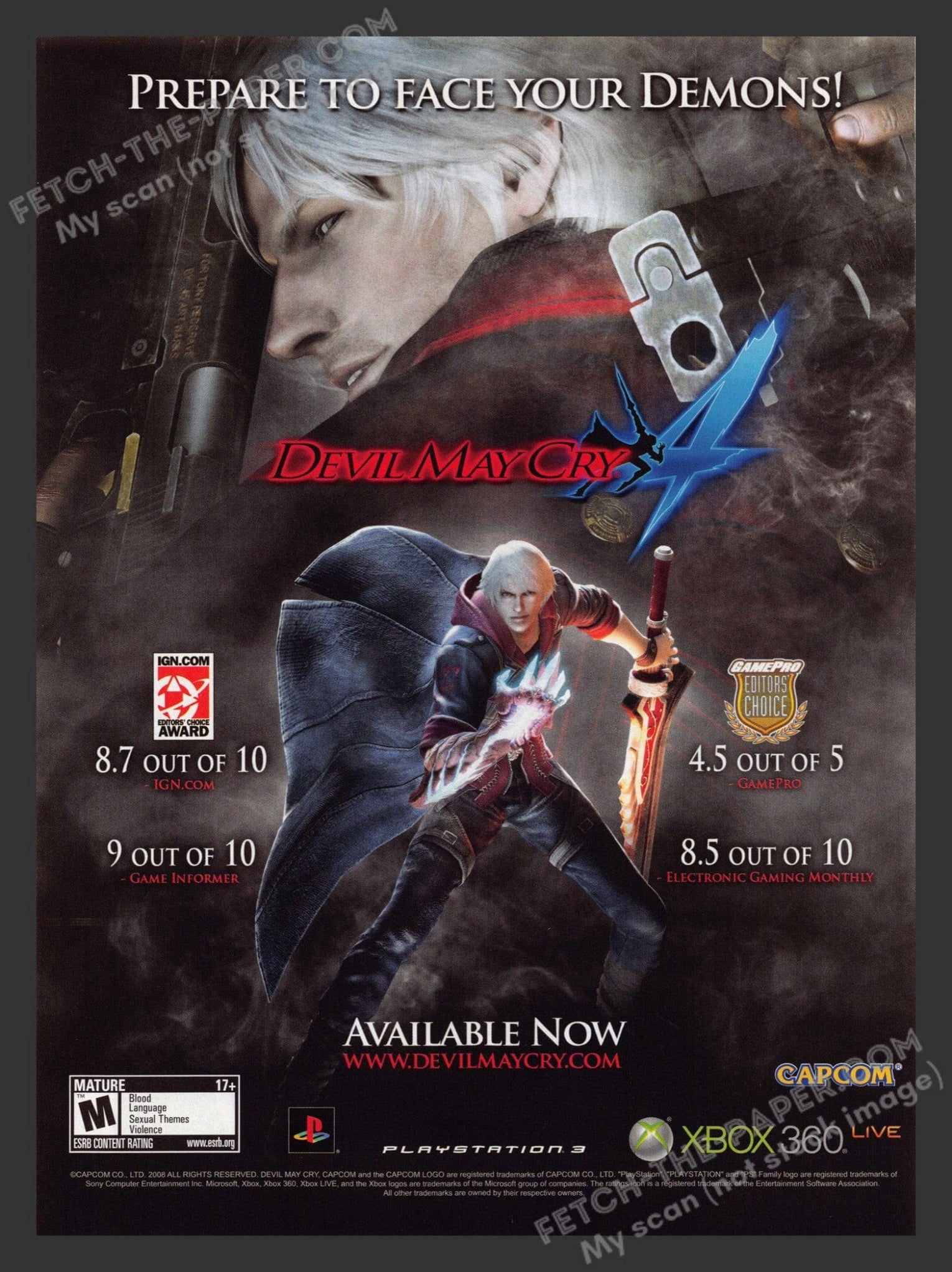 Devil May Cry 2000s Video Game Print Ad - Original 2008 — Fetch-the-Paper
