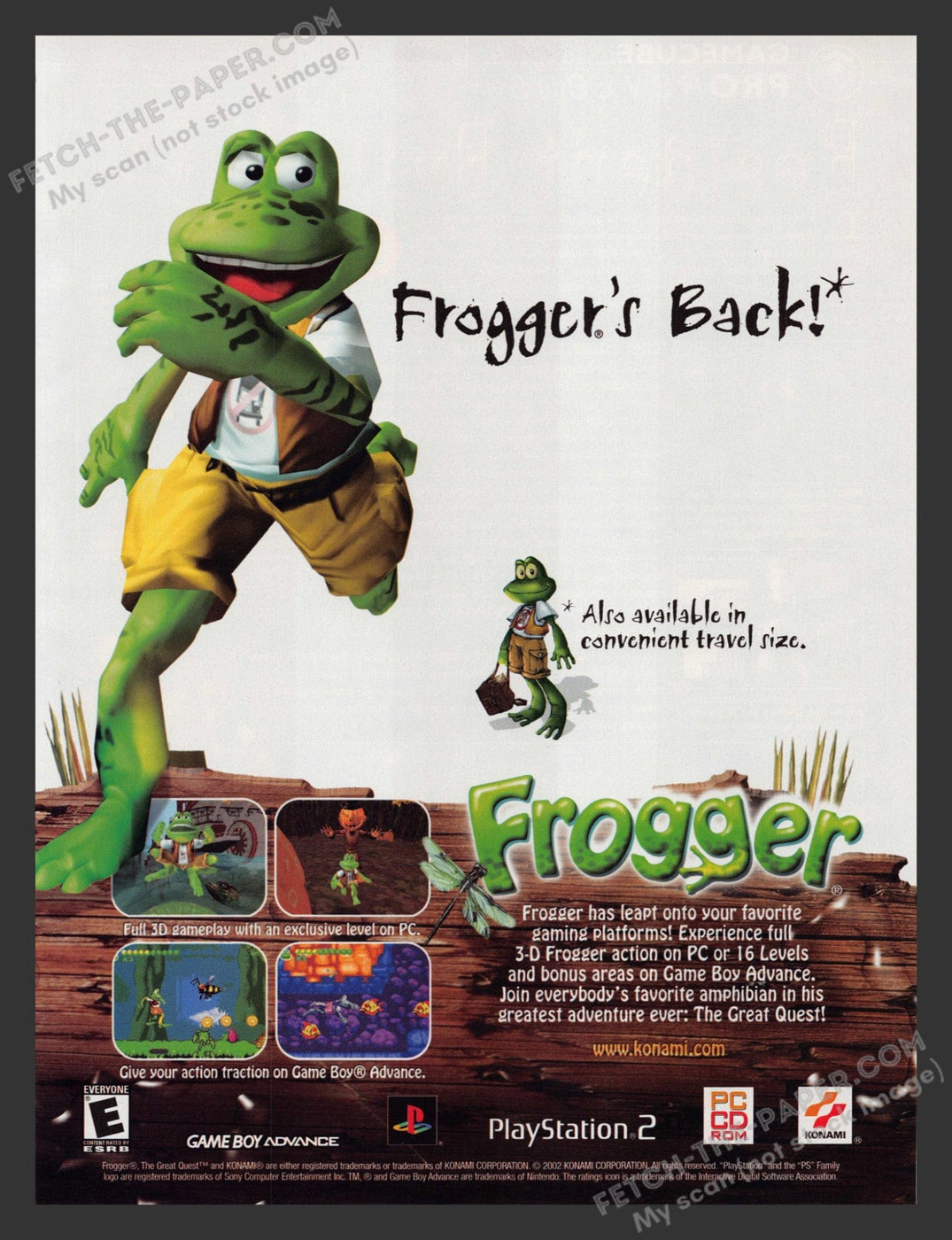 Frogger 2002 Video Game Print Ad - PC, PS2, GBA — Fetch-the-Paper