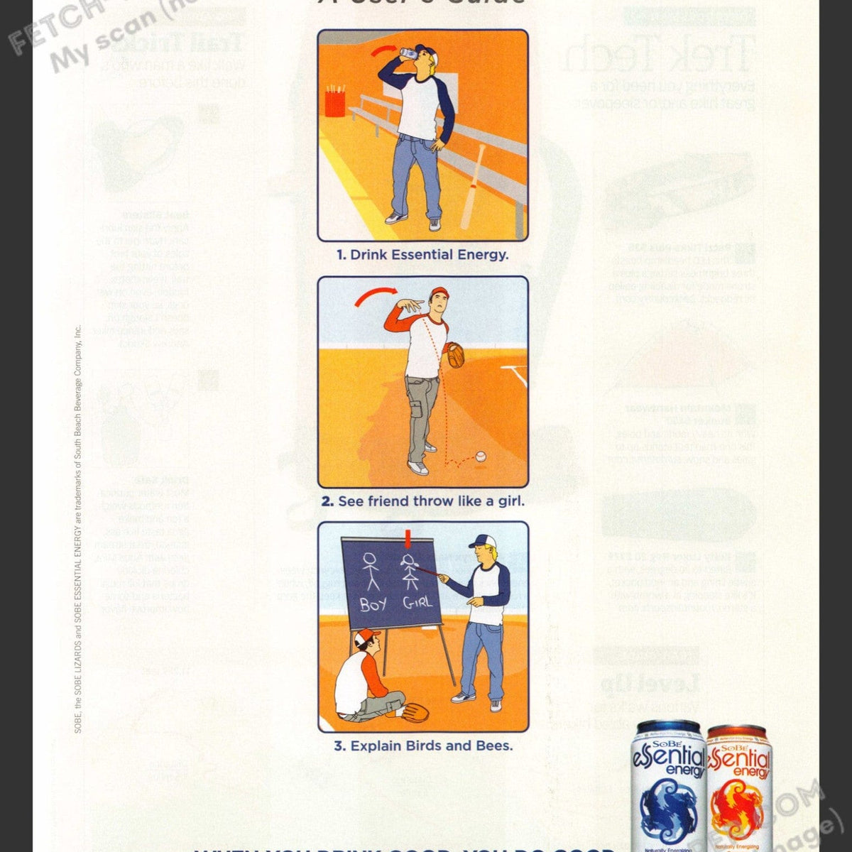 Sobe eSential Energy Drink Education 2000s Print Ad — Fetch-the-Paper
