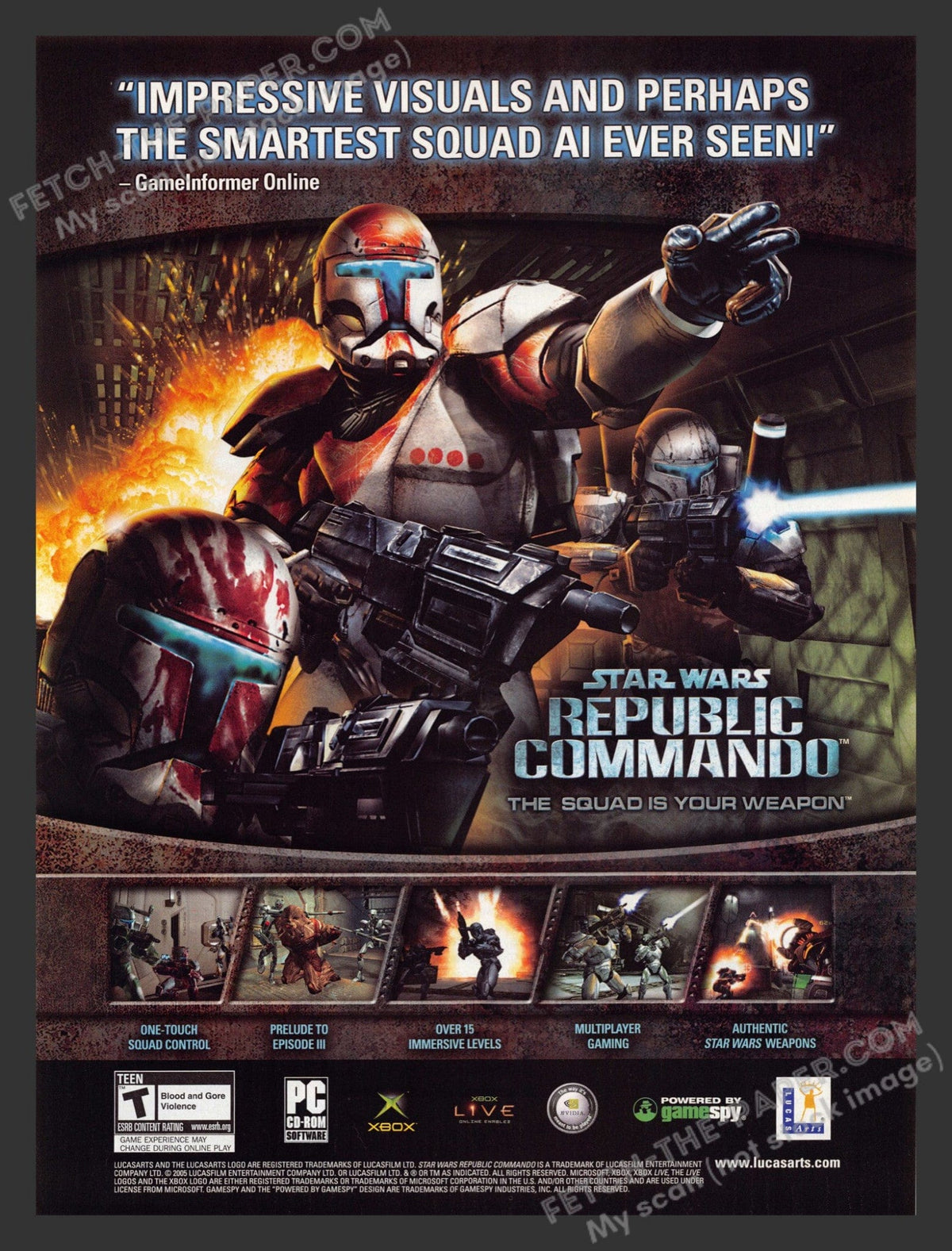 Star Wars: Republic Commando 2000s Video Game Print Ad — Fetch-the-Paper