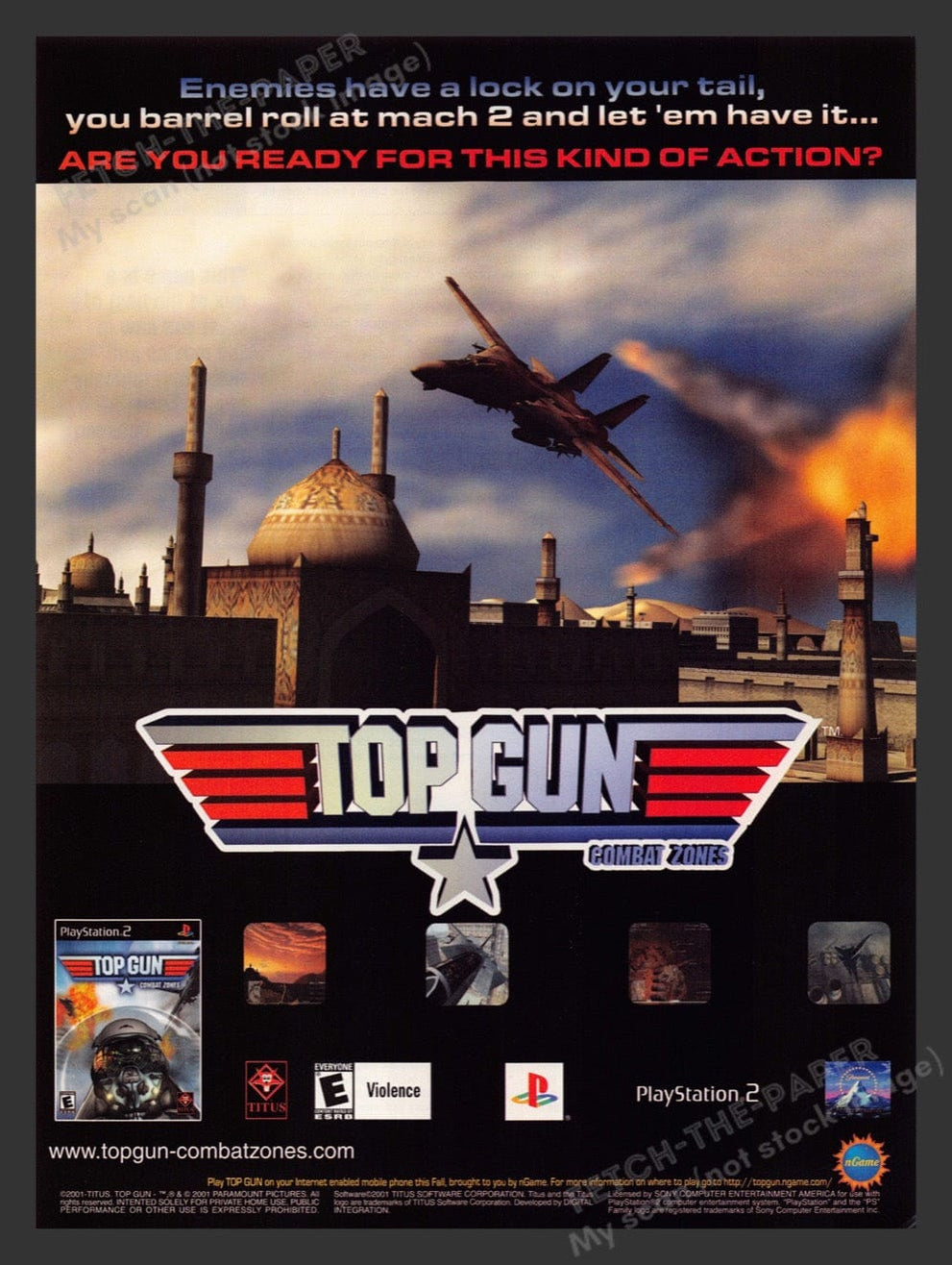2001 Top Gun: Combat Zones Video Game Print Advertisement — Fetch-the-Paper
