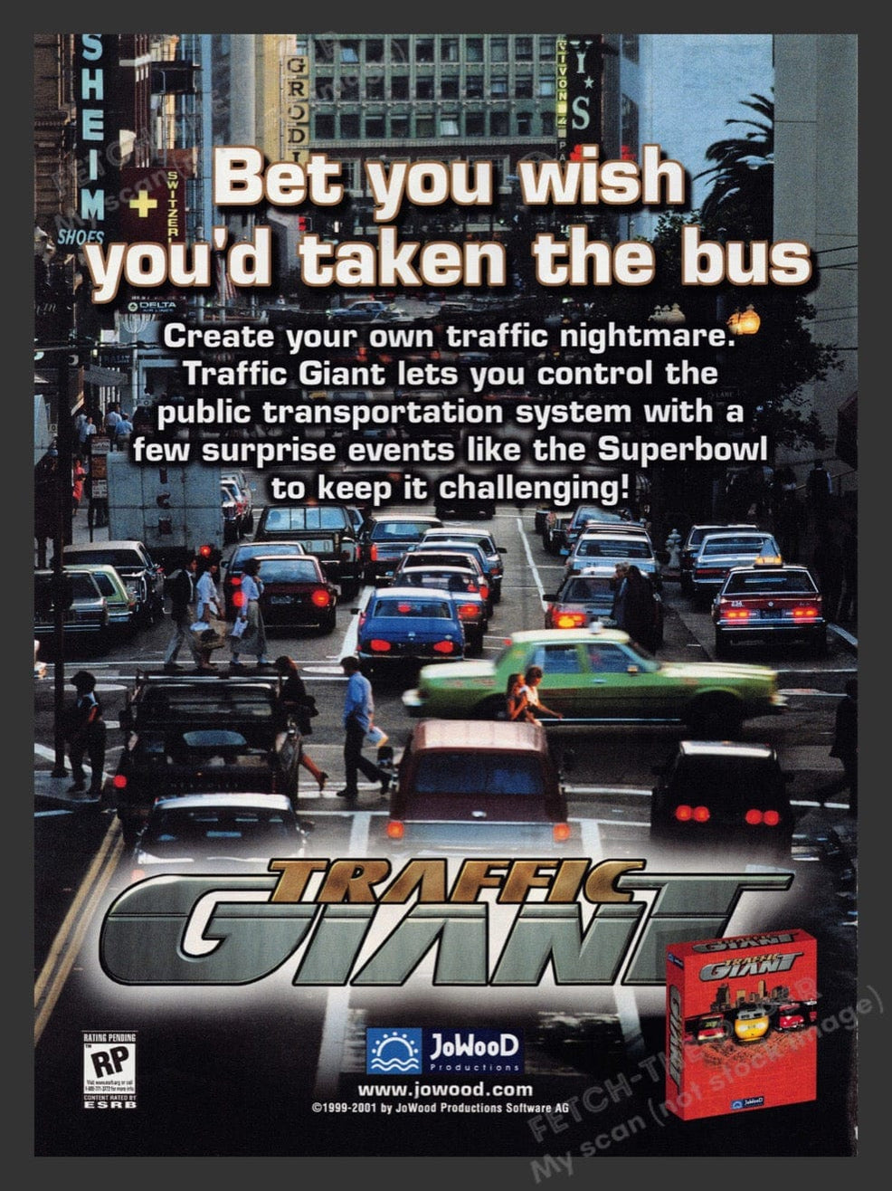 2001 Traffic Giant Video Game Print Advertisement — Fetch-the-Paper