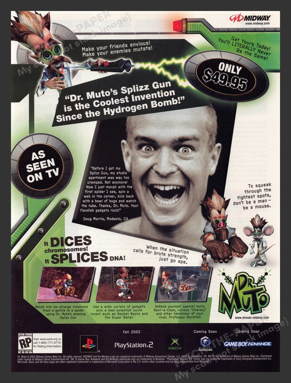 Dr. Muto Splizz Gun 2000s Video Game Print Ad 2002 — Fetch-the-Paper