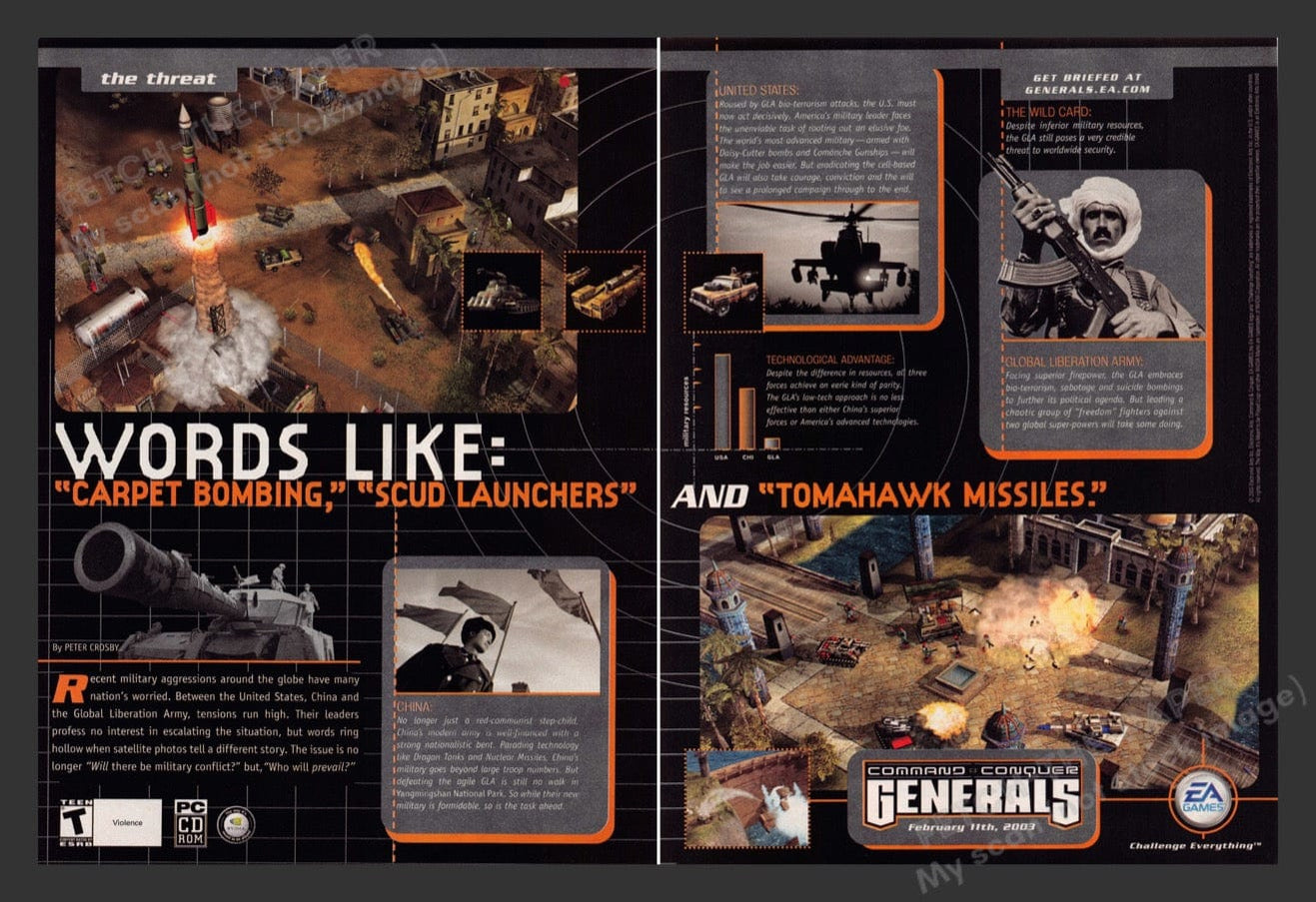 2003 Command & Conquer: Generals 2000s Video Game Print Ad (2 pages) 2 — Fetch-the-Paper