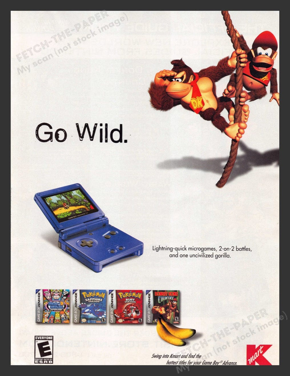 Game Boy Advance Promo Ad 2003: Pokemon & Donkey Kong — Fetch-the-Paper