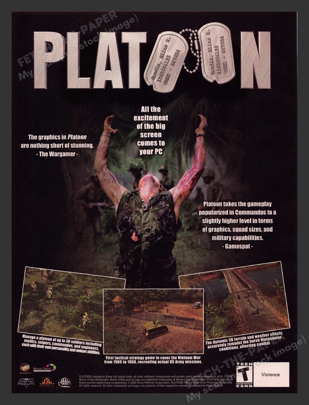 Platoon 2000s Video Game Print Ad 2003 - Vietnam War Strategy — Fetch ...