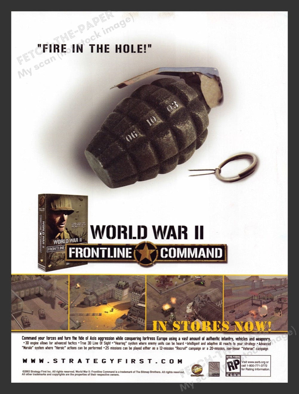 2003 World War II Frontline Command Video Game Print Advertisement ...