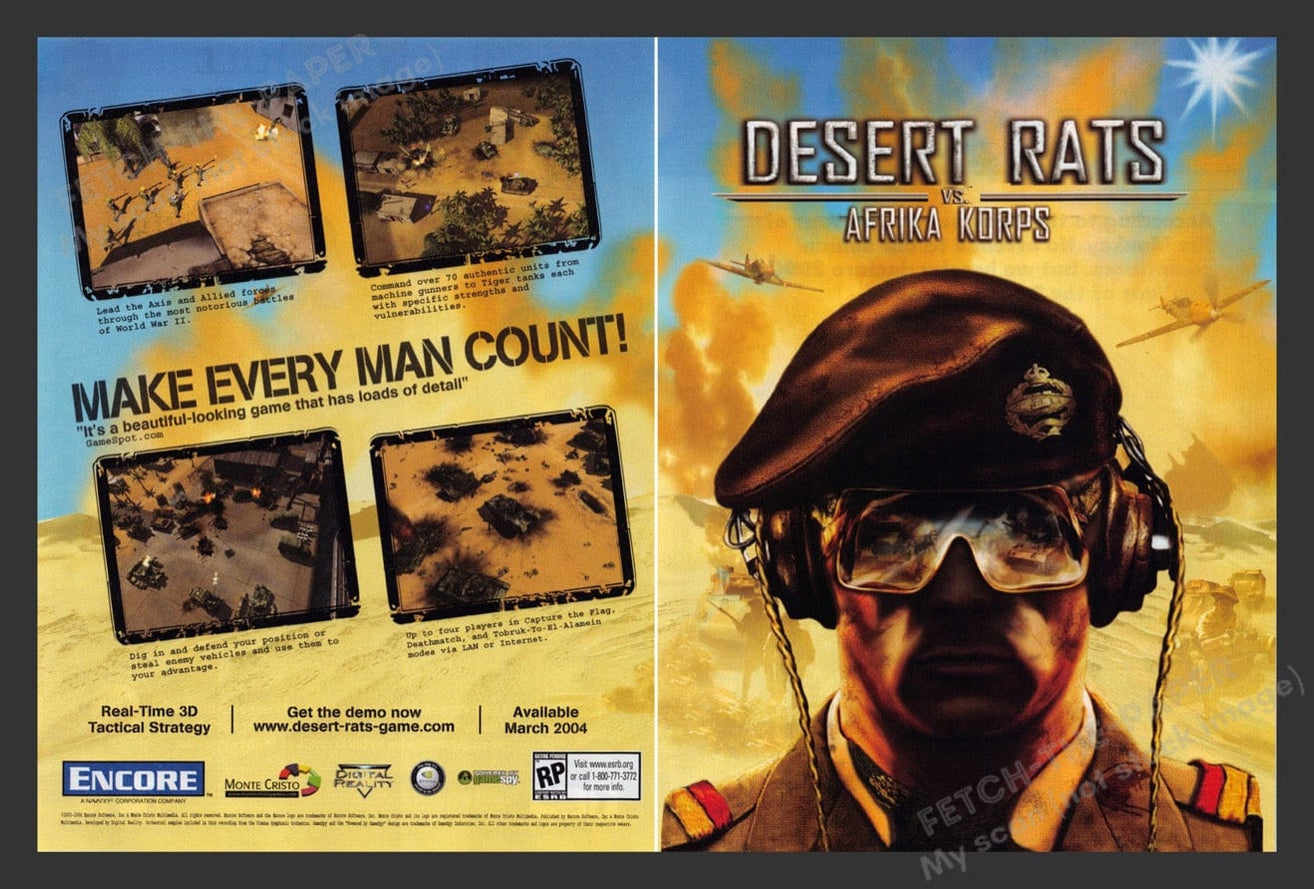 2004 Desert Rats vs Afrika Korps Video Game Print Advertisement (2 Pages) — Fetch-the-Paper