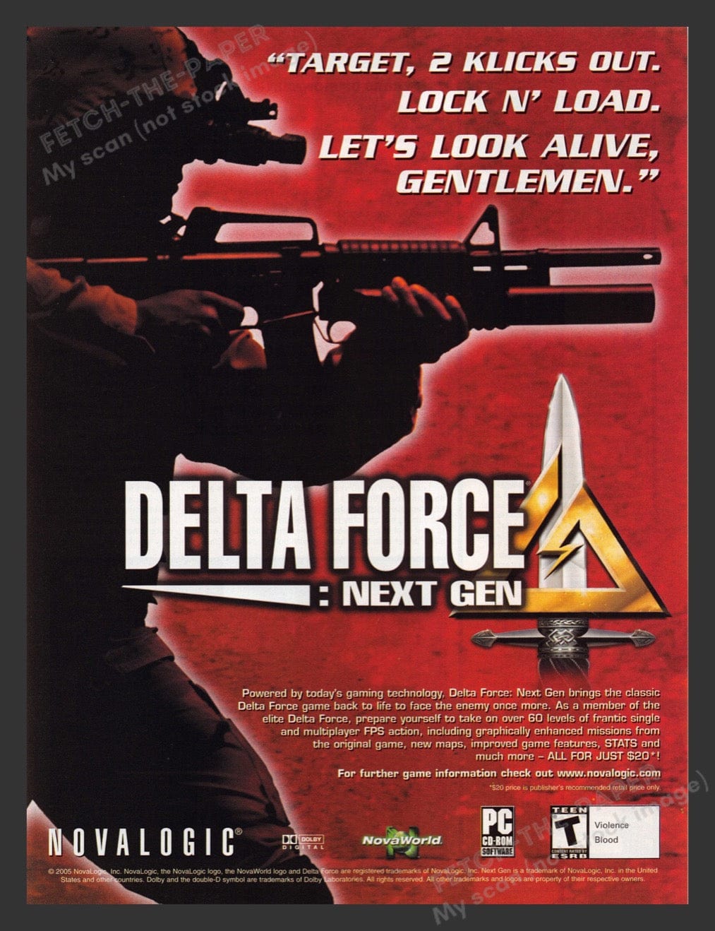 2005 Delta Force: Next Gen Video Game Print Advertisement — Fetch-the-Paper