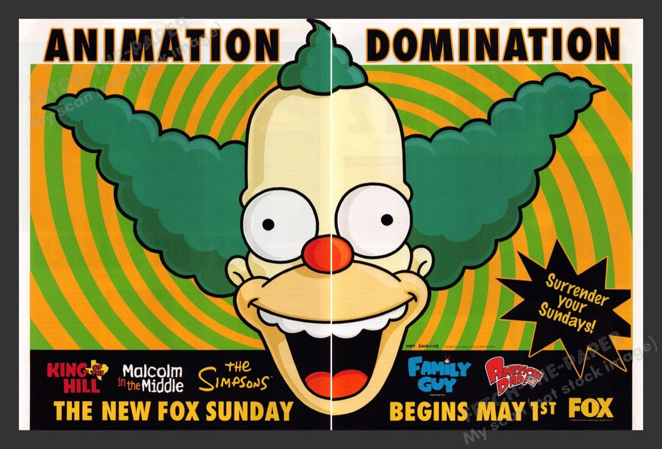 2005 Krusty the Clown Simpsons T.V. Show Print Advertisement (2 pgs ...