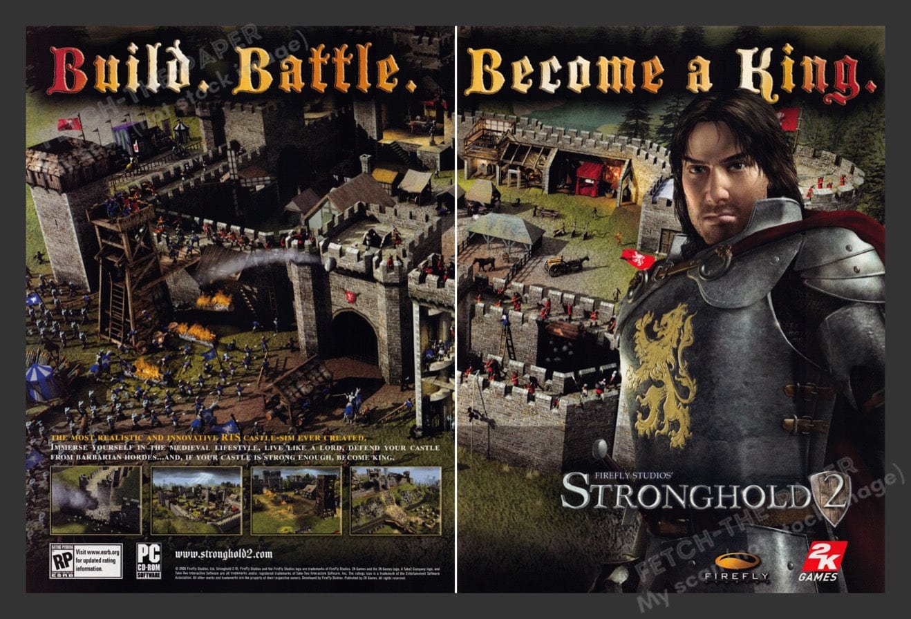 2005 Stronghold 2 Video Game Print Advertisement (2 pgs) — Fetch-the-Paper