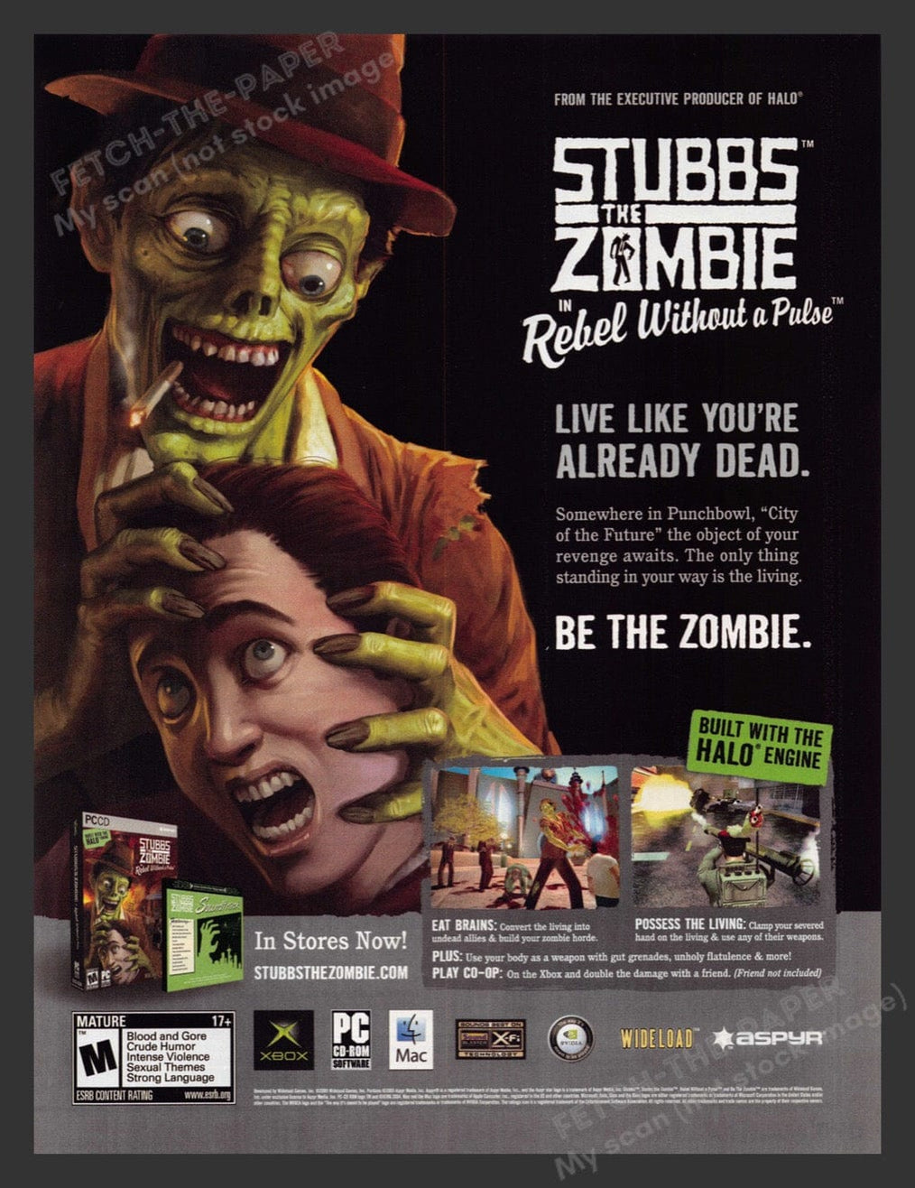2006 Stubbs the Zombie in Rebel Without a Pulse Video Game Print Adver ...