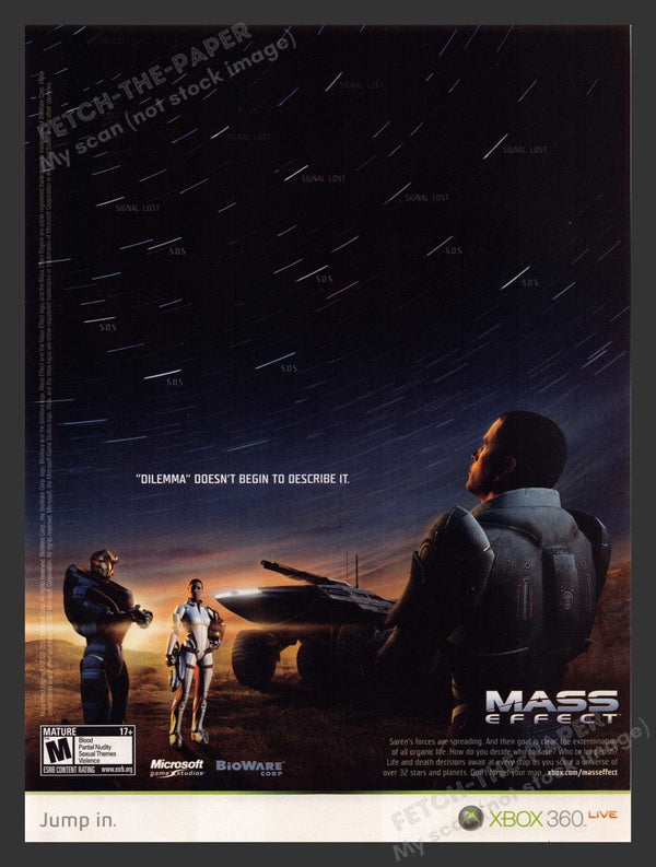 2007 Mass Effect "Dilemma" doesn't begin... Video Game Print Advertise ...