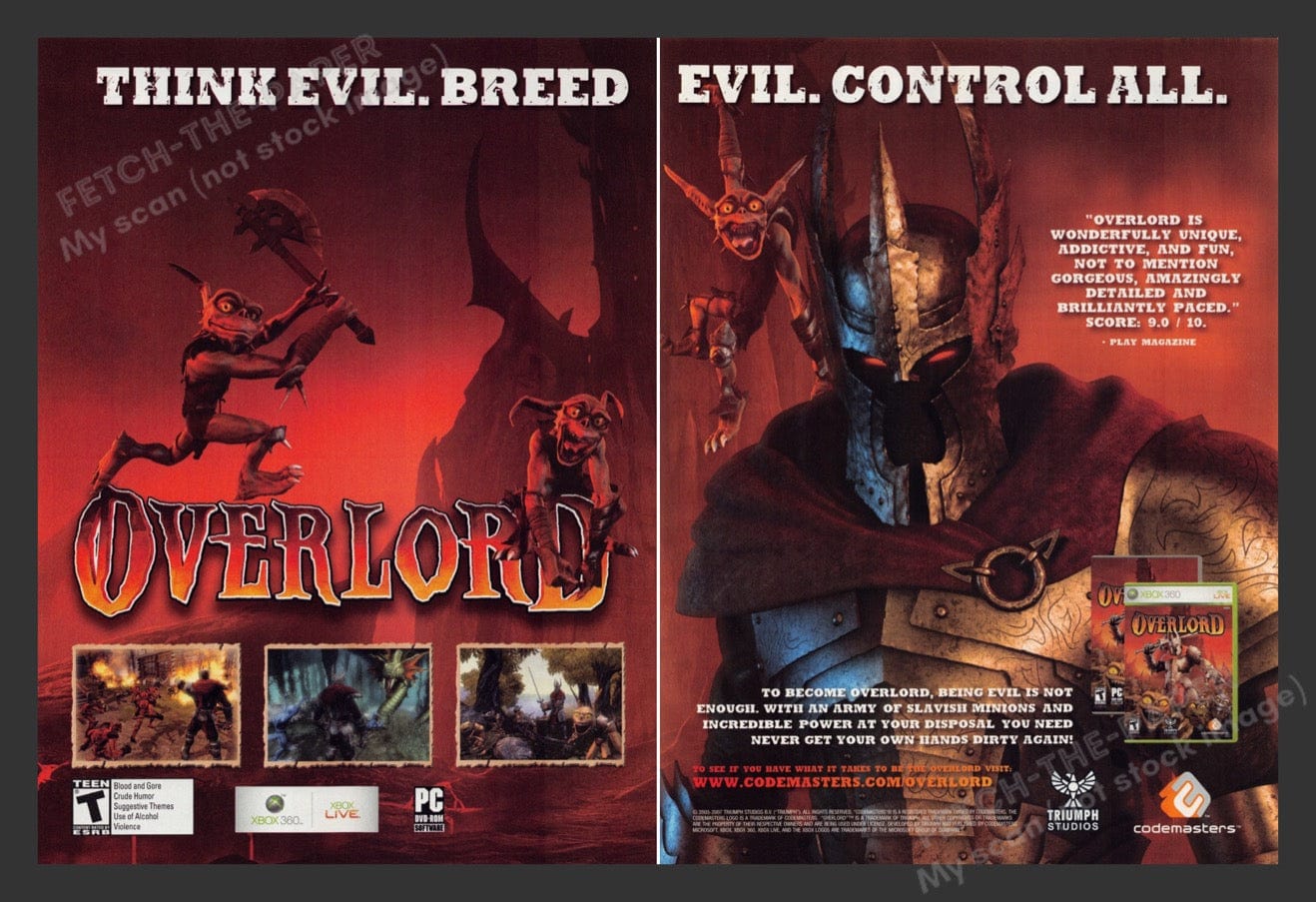 2007 Overlord Video Game Print Advertisement (2 pgs) — Fetch-the-Paper