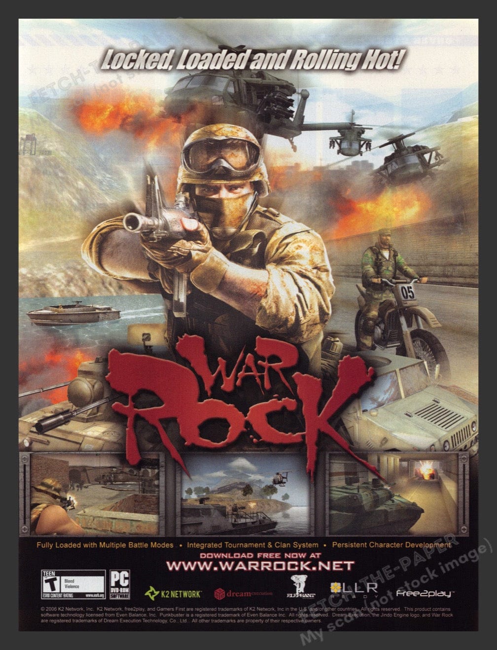 2007 War Rock "Locked, Loaded and Rolling Hot!" Video Game Print Adver ...