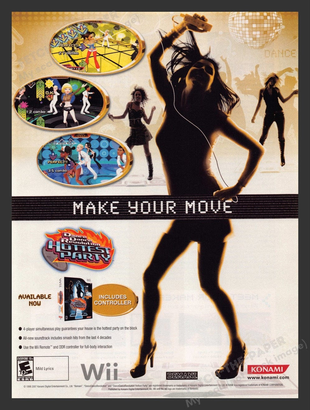 2008 Dance Dance Revolution: Hottest Party Video Game Print Advertisem ...