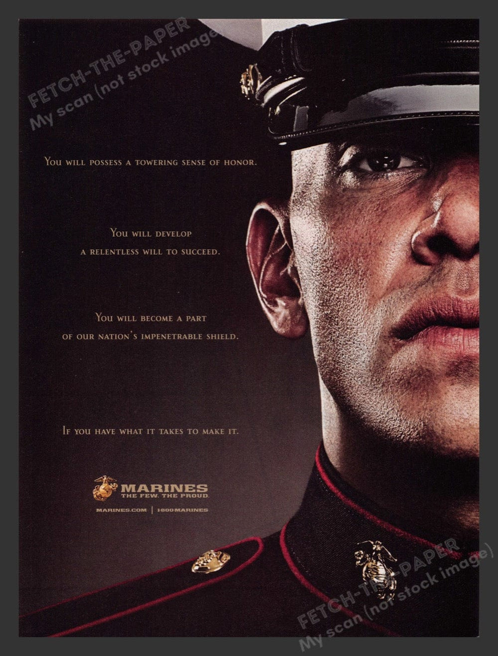 2008 U.S. Marines "Towering Sense of Honor" Print Ad — Fetch-the-Paper