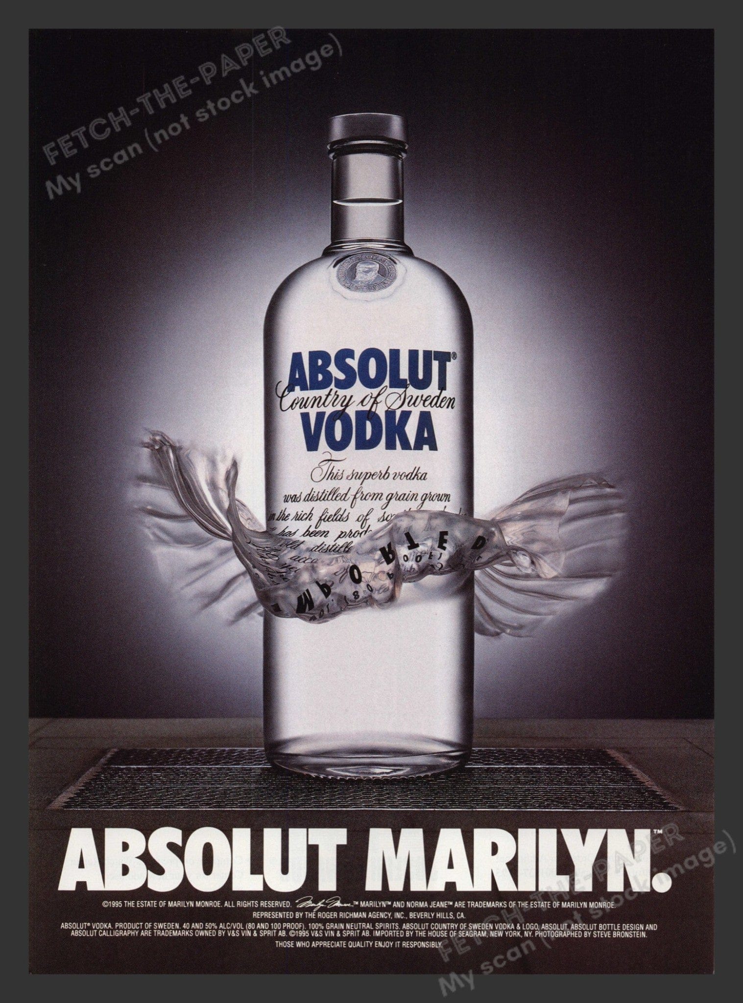 Absolut Marilyn Monroe Vodka 1995 Vintage Print Ad — Fetch-the-Paper