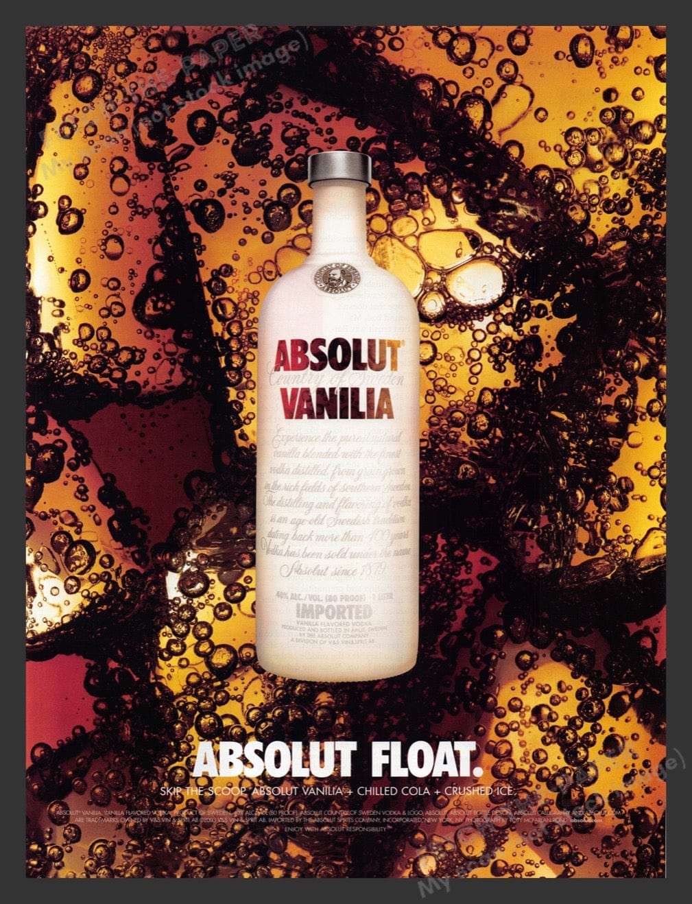 Absolut Vanilla Float 2004 Print Ad - Vintage Alcohol Collectible ...